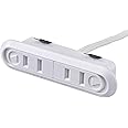Amazon.co.jp: エルパ(ELPA) 家具用埋め込みコンセント2個口 定格：AC125V 15A 合計1500Wまで コード長：2m 口数：2個口 カラー：ホワイト プラグ形状 ...