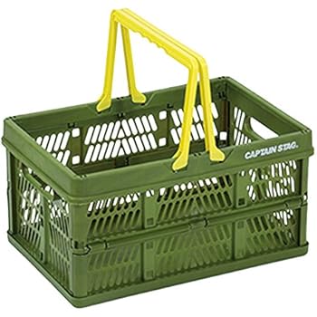 Amazon | キャプテンスタッグ(CAPTAIN STAG) 折りたたみ コンテナ フォールディング ハンディ コンテナ Lサイズ グリーン UL-1012 | キャプテンスタッグ ...