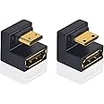 Amazon | Poyiccot 8K Mini HDMI to HDMI 変換アダプタ、180度角度付きU字型 ミニ HDMI2.1 オス - メス延長アダプタ、上向き/下向き UHD ...