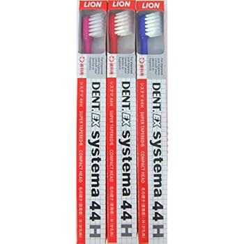 Amazon | DENT.EX システマ 歯ブラシ4本 アソート 44M(コンパクト ふつう) | ライオン | 大人用ハブラシ 通販