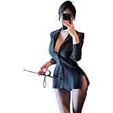Amazon.co.jp: SHLYMP 女教師 秘書 OL セクシー コスプレ エロ 過激 エッチ な えろい ランジェリー コスチューム 可愛い 胸空き 制服 誘惑 ボディコン レディース ...