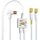 Amazon | アンテナ分波器 4Cケーブル一体型 0.2m 金メッキ (4K8K / 地デジ/BS CS/CATV デジタル放送対応) ホワイト FF-4874WH | F-Factory ...