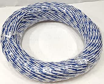 Amazon | ツイスト撚り線 KV0.3SQ 青/白 100m巻 | 園芸用結束用品・支柱パーツ