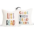 Rusenbao Classroom Reading Kids Decorative Pillows Covers for Bed 18x18 ...