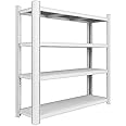 Amazon｜Jiza スチールラック 業務用 倉庫収納ラック メタルラック 棚 4段 耐荷重200kg/段 幅80/100/120/150X奥行40/50/60X高さ150/180CM 高さ ...