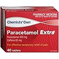 Chemists Paracetamol Extra Tablets 40s : Amazon.com.au: Health ...