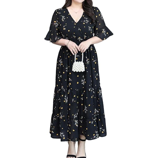 ワンピース ロング マキシ レディース ぼかしバラ柄 レース 切り替え marun  ひざ下 L/LL/3L/4L/5L ニッセン nissen ワンピース ロング マキシ レディース ぼかしバラ柄 レース 切り替え