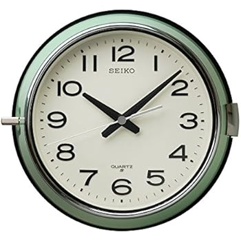 Amazon.co.jp： セイコー クロック 掛け時計 アナログ 防塵型 オフィスタイプ 金属枠 薄緑 KS474M SEIKO: ホーム＆キッチン