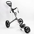 Golf Bag Trolley Push Cart Folding Scorecard Foot Break with Cup Holder ...