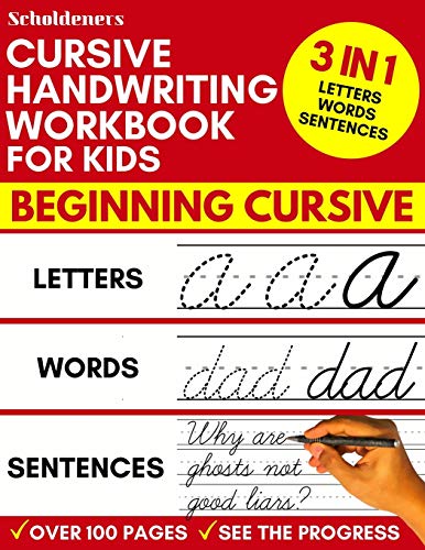 Amazon - Cursive Handwriting Workbook for Kids: 3-in-1 Writing Practice ...
