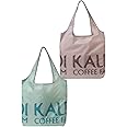 Amazon.co.jp: 【2023年モデル色違い2個セット】KALDI エコバッグ グレー＆セージグリーン 2023年モデル カルディ : ファッション