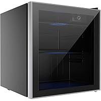 ADVWIN Mini Bar Fridge, Small Fridges Glass Door Mini Beverage ...