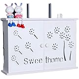Nordic Wood Wall-Mounted Router Storage Box Solid Wood WiFi Modem ...