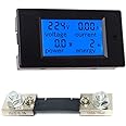 Amazon | zipelo DC 6.5-100V LCDディスプレイ デジタル電流電圧電力計、電流計電圧計マルチメーター、電流100A電流シャント付き、ボルトアンペアワットバッテリー ...