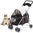 Amazon | Petmoon ペットカート 猫 犬 バギー 中型犬 多頭用 カート 小型犬 中型犬 犬用ベビーカー 3way 折りたたみ 四輪 介護用 お出かけ 軽量 組み立て簡単 前輪 ...