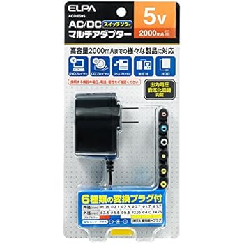 Amazon | ELPA AC-DCマルチアダプター 6V スイッチング式 家庭用コンセントをDC6Vの電圧に変換 高容量1000mA ACD-060S | カメラ用充電器 通販