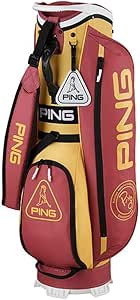 Amazon | PING(ピン) ゴルフ キャディバッグ CB-P225 サステナブル 36235-01 9 レッドブラウン×ゴールド | Ping | メンズキャディバッグ