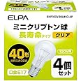 Amazon | エルパ (ELPA) 長寿命ミニクリ36W4P 電球 豆電球 100V 口金E17 4個入 クリア EKP100V36LW(C)4P | エルパ(ELPA) | 白熱電球
