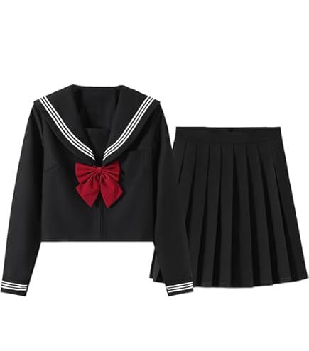 Amazon.co.jp: セーラー服 長袖 グレー 白い コスプレ JK制服 蝶結び