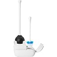 OXO Good Grips Set Toilet Brush & Plunger Combo, Natural Rubber, White ...