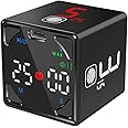 Amazon｜【TickTime Cube-転がして、カウントダウンがスタート！】ポモドーロ タイマー 両面LEDパネル タップ操作 キッチンタイマー ブラック｜キッチンタイマー オンライン通販