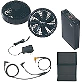 Amazon.co.jp: [株式会社空調服] 空調服 新型 25V バッテリー ワンタッチ ファン セット SK25011 K90ブラック : ファッション
