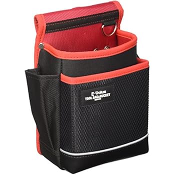 Amazon | E-Value 腰袋 2段 ブラック&レッド EDK-1D RD | DIY・工具・ガーデン