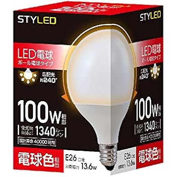 Amazon | パナソニック LED電球 口金直径26mm 電球100形相当 電球色相当(10.9W) 一般電球・ボール電球タイプ 95mm径 屋外器具対応 LDG11LG95W ...