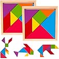 ArtCreativity Wooden Tangram Puzzles for Kids, Set of 6, Wood Tangrams ...