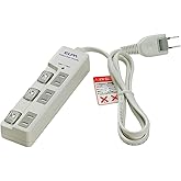 Amazon.co.jp: エルパ(ELPA) スイッチ付タップ コンセント 延長コード 省エネ ランプレス 3個口 1m 125V 15A WLS-U31EB(W) : パソコン・周辺機器