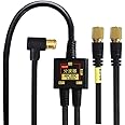 Amazon | F-Factory アンテナ分波器 入力/出力一体型ケーブル付き 4K8K放送(3224MHz)/BS/CS/地デジ/CATV 対応 S-4C-FB同軸ケーブル 1.5m+0 ...