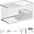 Amazon | AIYOI 亀 水槽 亀の飼育ケース 大きい カメ用水槽 初心者セット 13点セット【蓋付き/収納機能/水交換超簡単/餌やりが便利】 透明 軽量 両生飼育箱 亀ケージ 脱出 ...