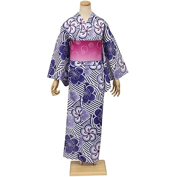 Amazon | [和さくら庵] 着物 洗える 単衣 小紋 と 軽装帯 付け帯 2点