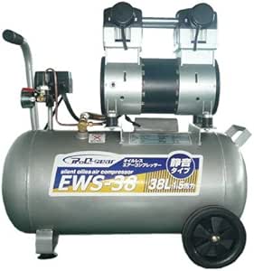 Amazon | シンセイ 静音オイルレスコンプレッサー 38L EWS-38 | エアコンプレッサー