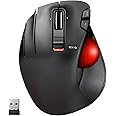 ELECOM Left-Handed Wireless Thumb-Operated Trackball Mouse, 6-Button ...
