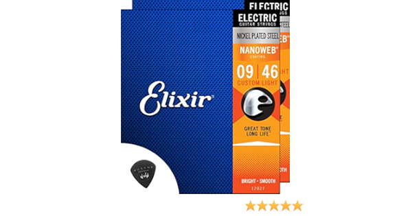 Elixir エレキギター弦 12027 NANOWEB CUSTOM LIGHT 09-46 送料無料激安祭