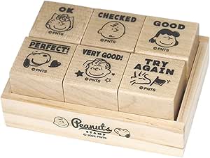 Amazon | こどものかお スヌーピー6Pスタンプセット ピーナッツの仲間たち・英語評価6種 2280-002 | スタンプ | 文房具・オフィス用品