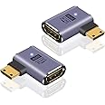 Amazon | Poyiccot Mini HDMI to HDMI変換アダプタ 8K、90度 左向き/右向き L字型Mini-HDMI変換アダプタ、HDMI2.1 規格 3D, 8K ...