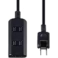 Amazon.co.jp: エルパ(ELPA) 扉付タップラン 電源タップ 延長コード 125V 3m 3個口 ブラック WBT-N3030B(BK) : パソコン・周辺機器