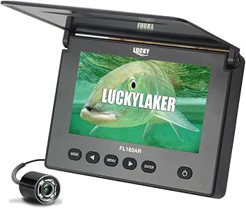 Amazon | Luckylaker 魚群探知機 魚探 水中カメラ 魚群探知機 ポータブル 魚探ワカサギ釣り 船釣り 赤外線led付 夜釣り対応 | LUCKYLAKER | 魚群探知機