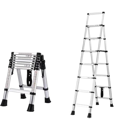 Amazon.co.jp: 脚立 はしご 4.1m+4.1m最長8.2m 耐荷重150kg 伸縮梯子