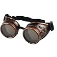 Sannysis Vintage Style Steampunk Goggles Welding Punk Glasses (Red ...