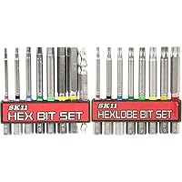 Amazon | SK11 六角ビット 8点セット 65mm BS-20N 六角軸 6.35mm & SK11 トルクスネジ用ビット 8点セット 65mm BS-22N 六角軸 6.35mm ...