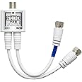 Amazon | TARO'S アンテナ分波器 4K8K放送(3224MHz)/BS/CS/地デジ/CATV 対応 ホワイト ニッケルメッキ 2.5C極細ケーブル 2本付き 一体型 15cm ...