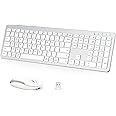 iClever GK08 Wireless Keyboard and Mouse - Rechargeable Keyboard Ergonomic Quiet Full Size ...
