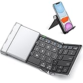 iClever Bluetooth Keyboard, BK08 Folding Keyboard with Sensitive Touchpad (Sync Up to 3 Devices ...