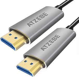 Amazon | ATZEBE 光ファイバーHDMI ケーブル 25m、プレミアムHDMI 4K ケーブル 60P/4K HDR/Ultra HD/3D/YUV4:4:4/HDCP 2.2 ...