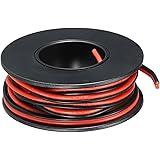 Amazon.co.jp: uxcell シリコーン樹脂電線 2ワイヤ並列接続 シリコンワイヤー 24AWG 24ゲージ レッド ブラック ツイストワイヤ 標準電線 すずめっき銅スプール 長さ ...