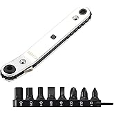 Amazon | 高儀(Takagi) GISUKE 薄型ラチェットハンドルセット ストレート 狭い場所での作業に ラクラク作業ラチェット式 吊り下げ穴付き URS-100 | ラチェットレンチ