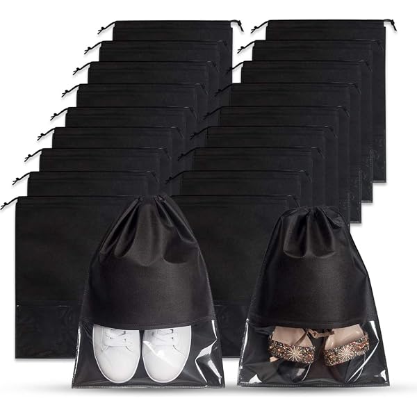 For Sale Set Of 12 Transparent Shoe Bags For Travel Large Clear Shoe Bags